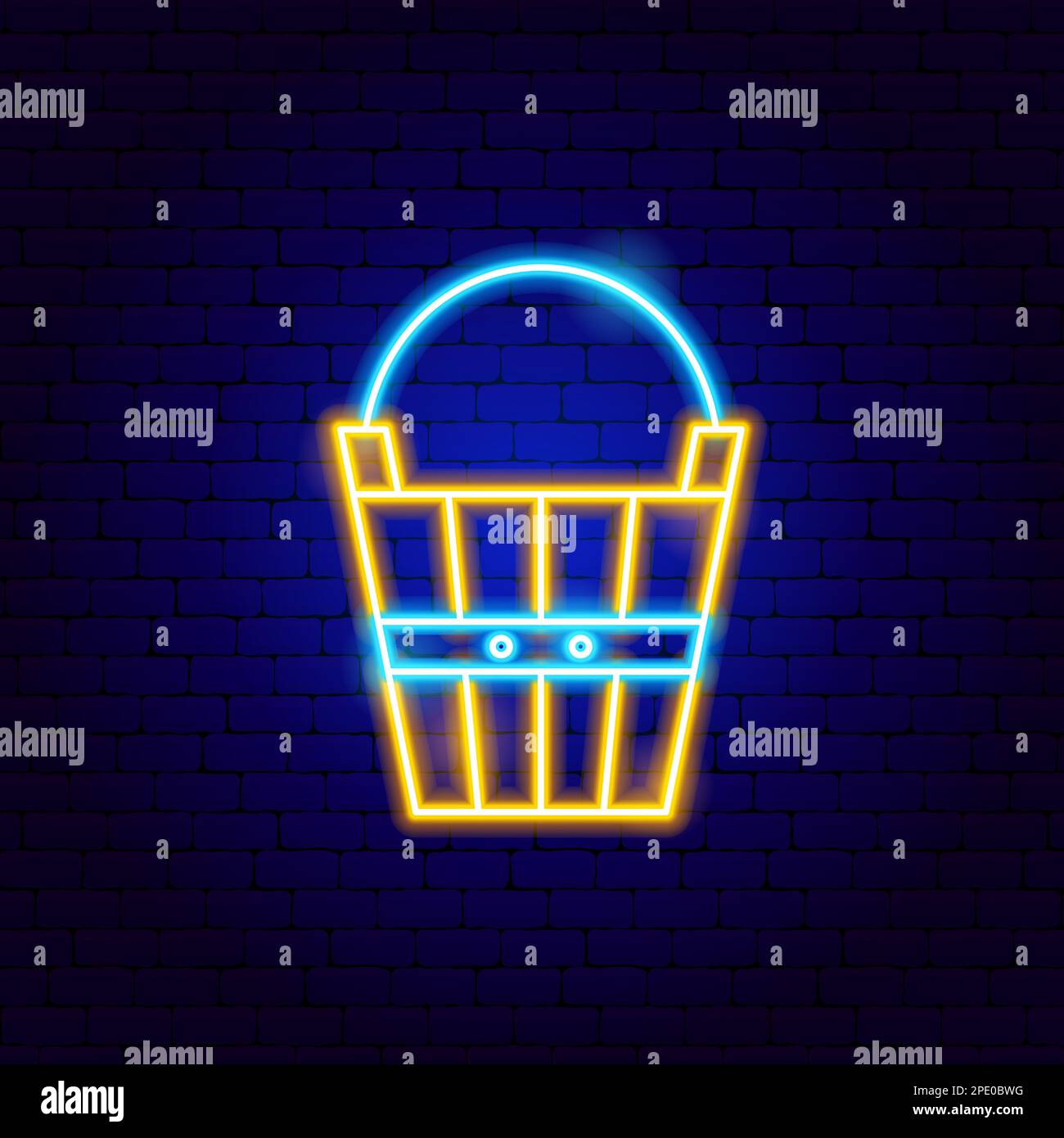 Wooden Bucket Neon Sign Stock Vector Image & Art - Alamy