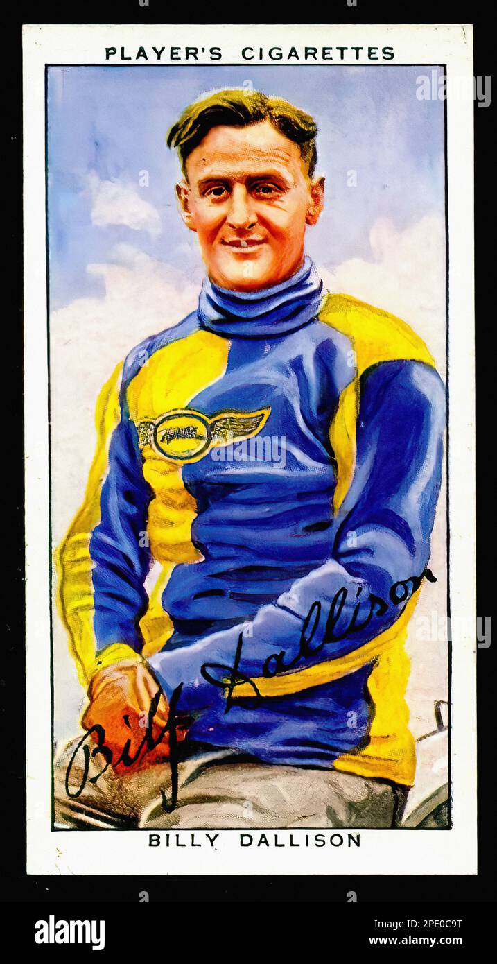 Portrait of Billy Dallison - Vintage Cigarette Card Stock Photo - Alamy