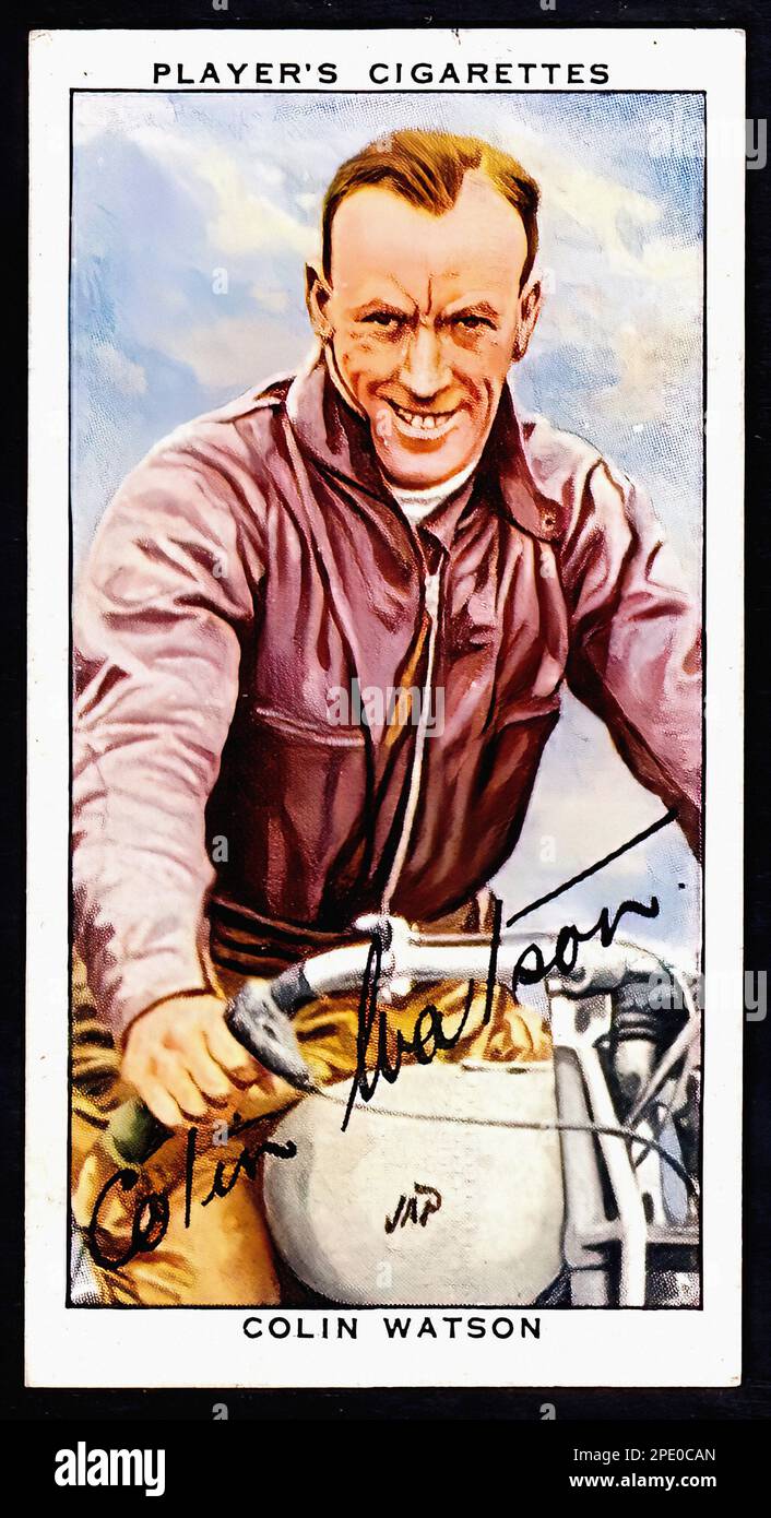Portrait of Colin Watson - Vintage Cigarette Card Stock Photo - Alamy