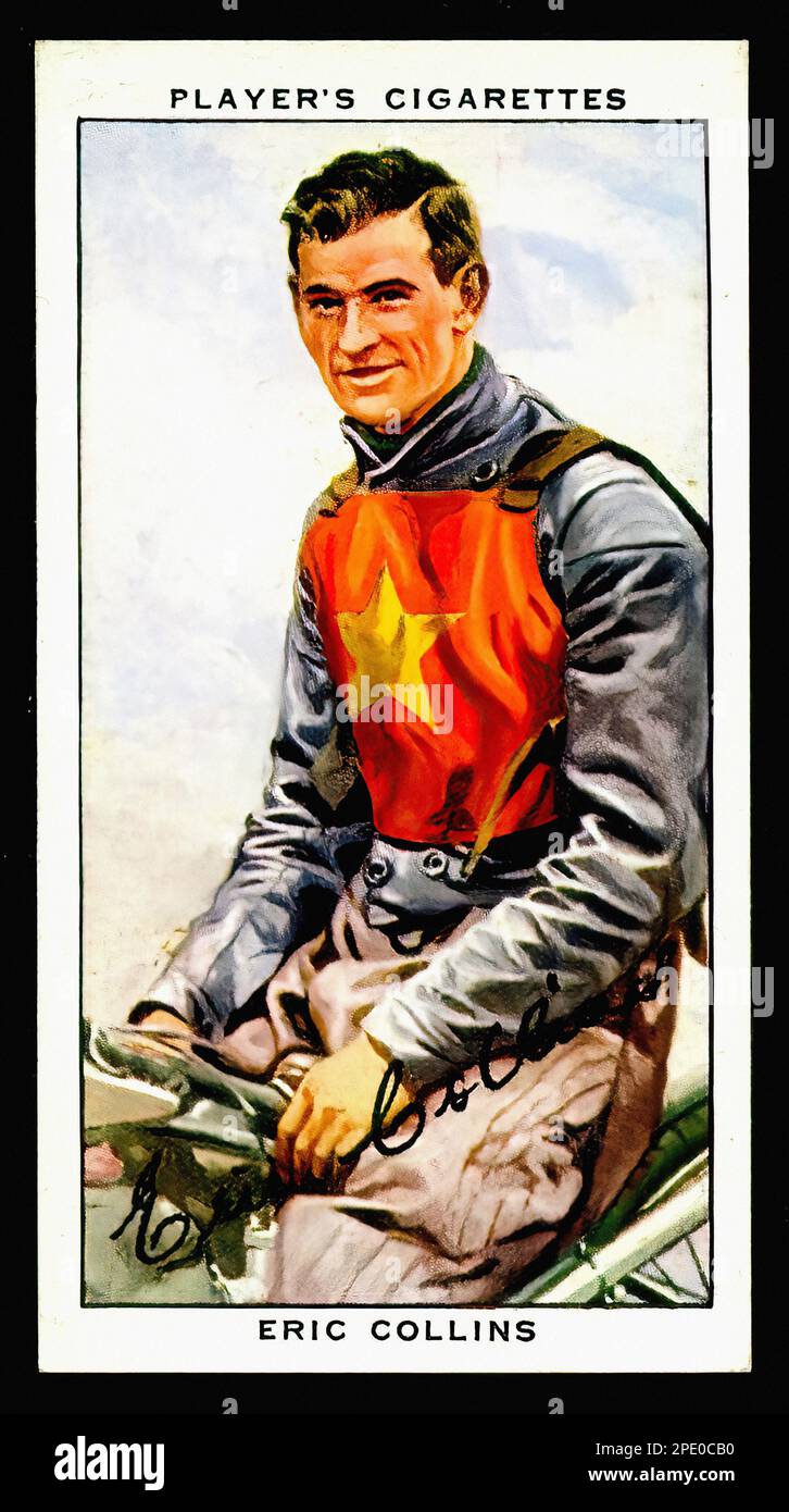Portrait of Eric Collins - Vintage Cigarette Card Stock Photo - Alamy