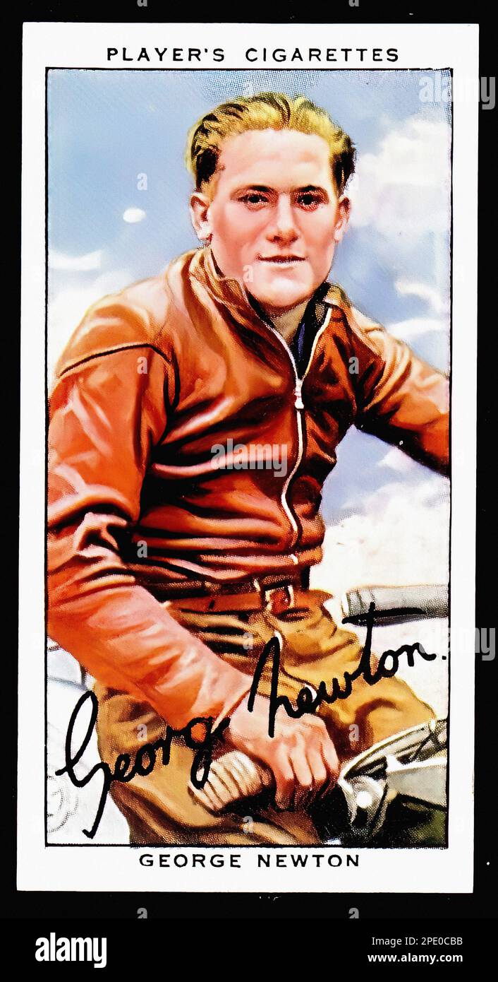 Portrait of George Newton - Vintage Cigarette Card Stock Photo - Alamy
