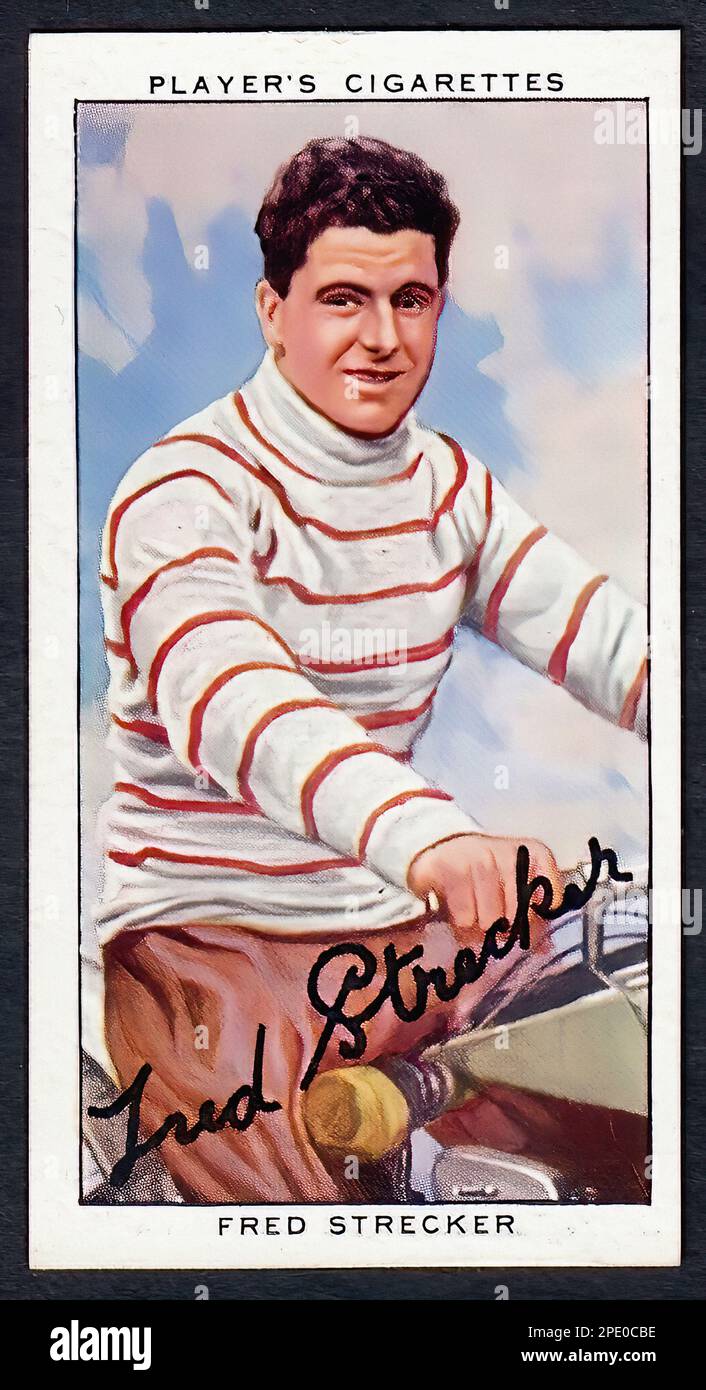 Portrait of Fred Strecker - Vintage Cigarette Card Stock Photo - Alamy