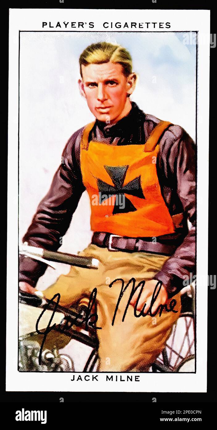 Portrait of Jack Milne - Vintage Cigarette Card Stock Photo - Alamy