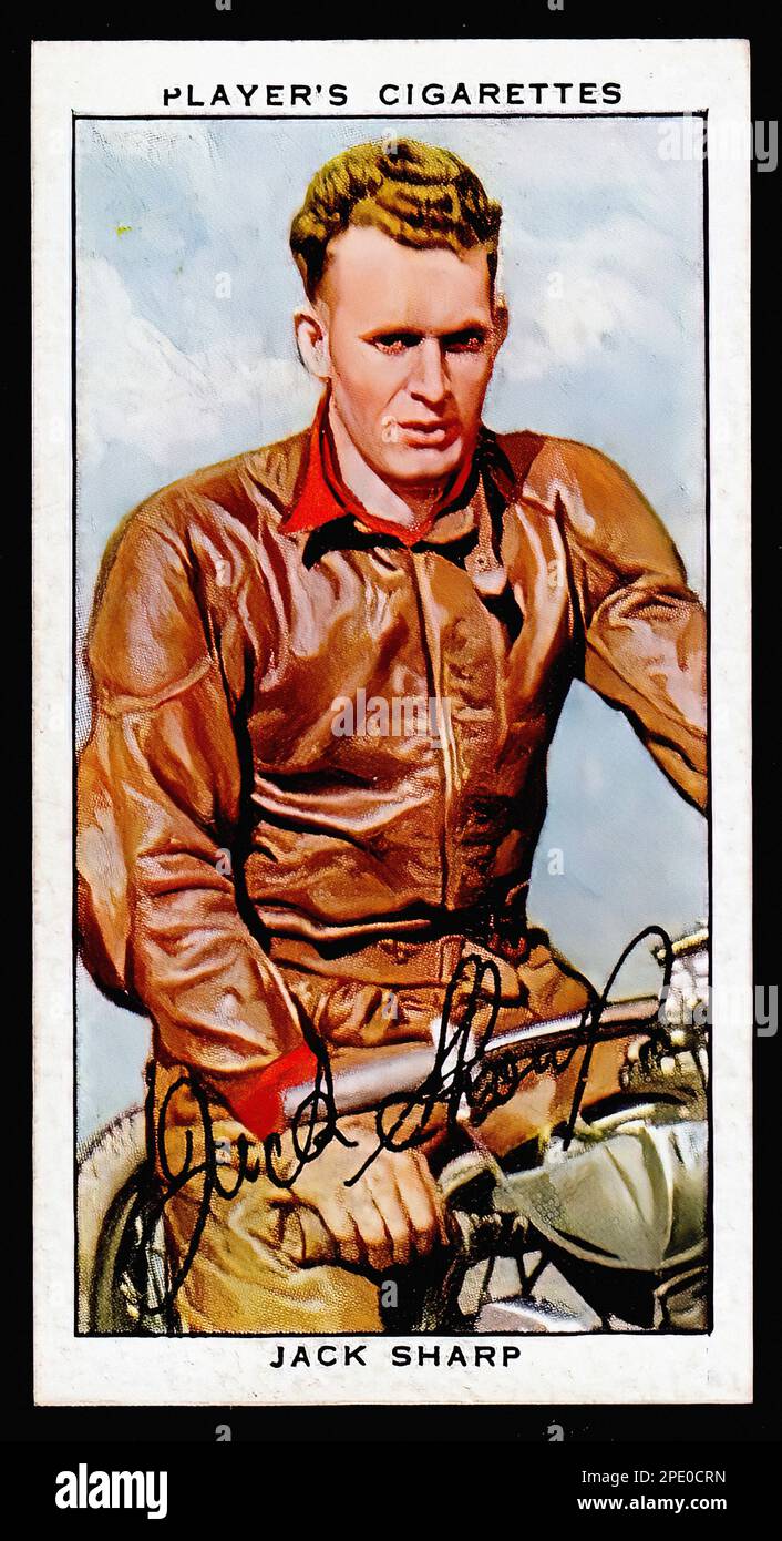 Portrait of Jack Sharp - Vintage Cigarette Card Stock Photo - Alamy