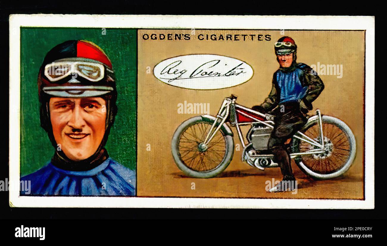 Portrait of Speedway Rider 1929 Reg Pointer - Vintage Cigarette Card ...