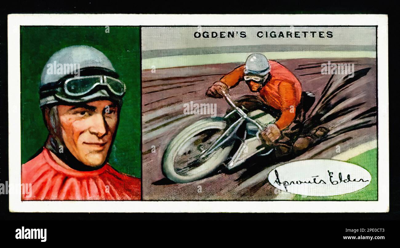 Portrait of Speedway Rider 1929 Sprouts Elder - Vintage Cigarette Card ...