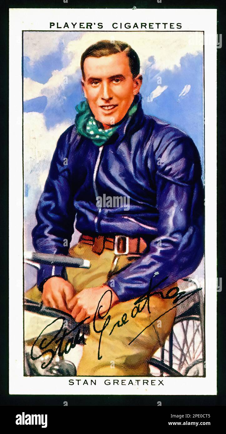 Portrait of Stan Greatrex - Vintage Cigarette Card Stock Photo - Alamy