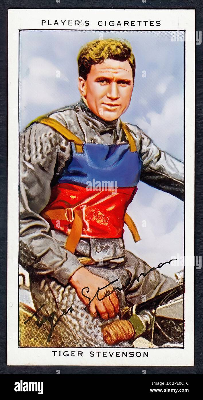 Portrait of Tiger Stevenson - Vintage Cigarette Card Stock Photo - Alamy