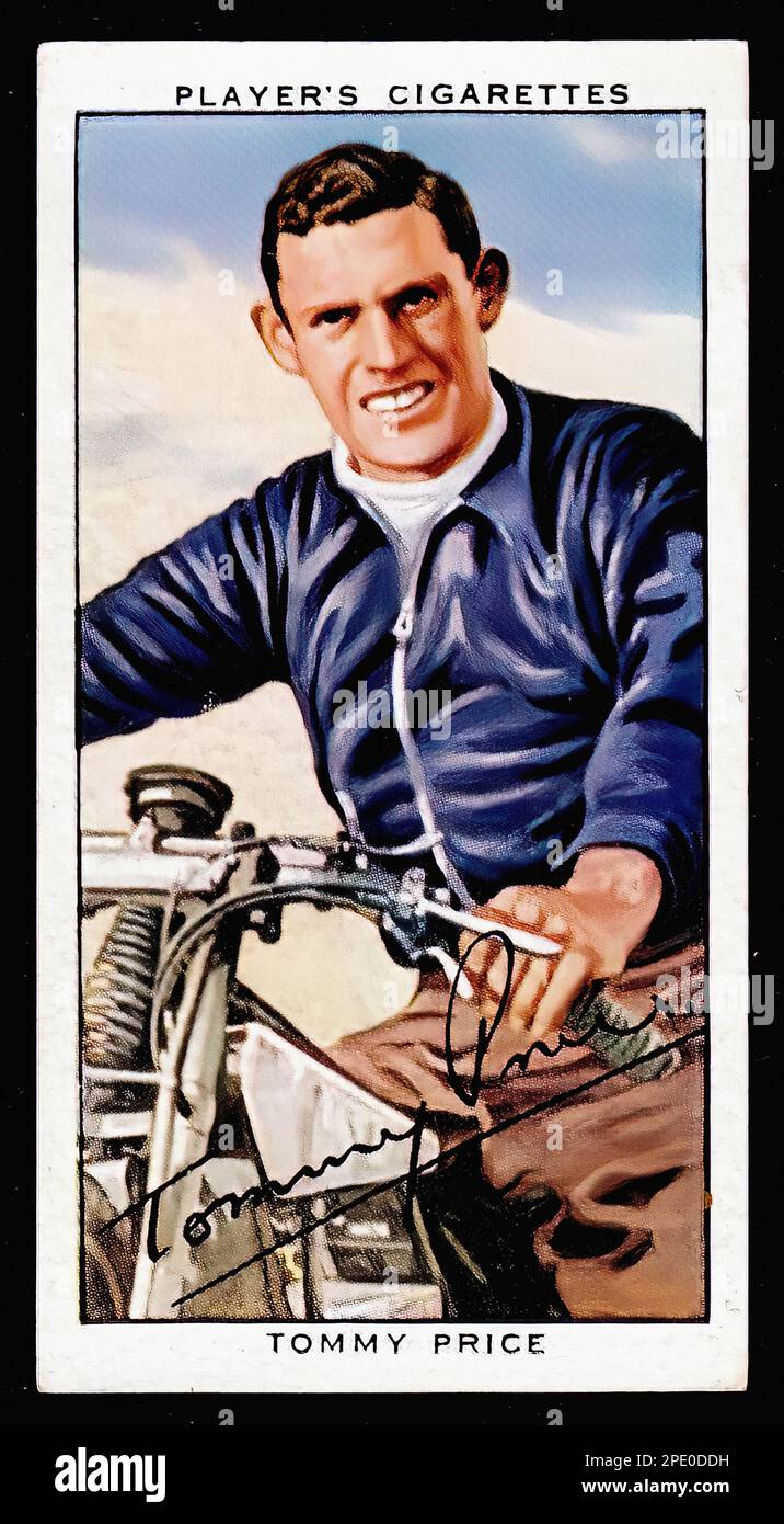 Portrait of Tommy Price - Vintage Cigarette Card Stock Photo - Alamy