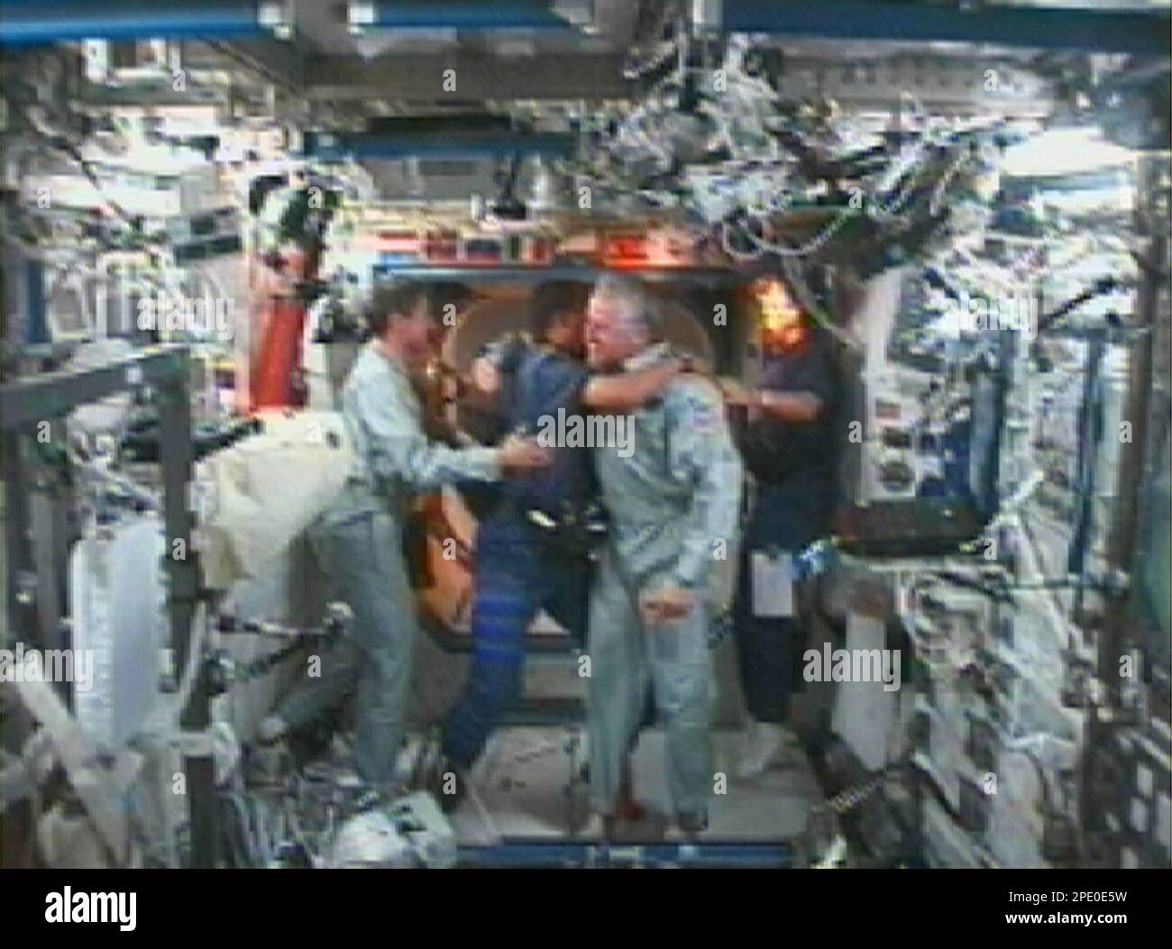 In this image released by NASA TV, Japanese astronaut Soichi Noguchi ...