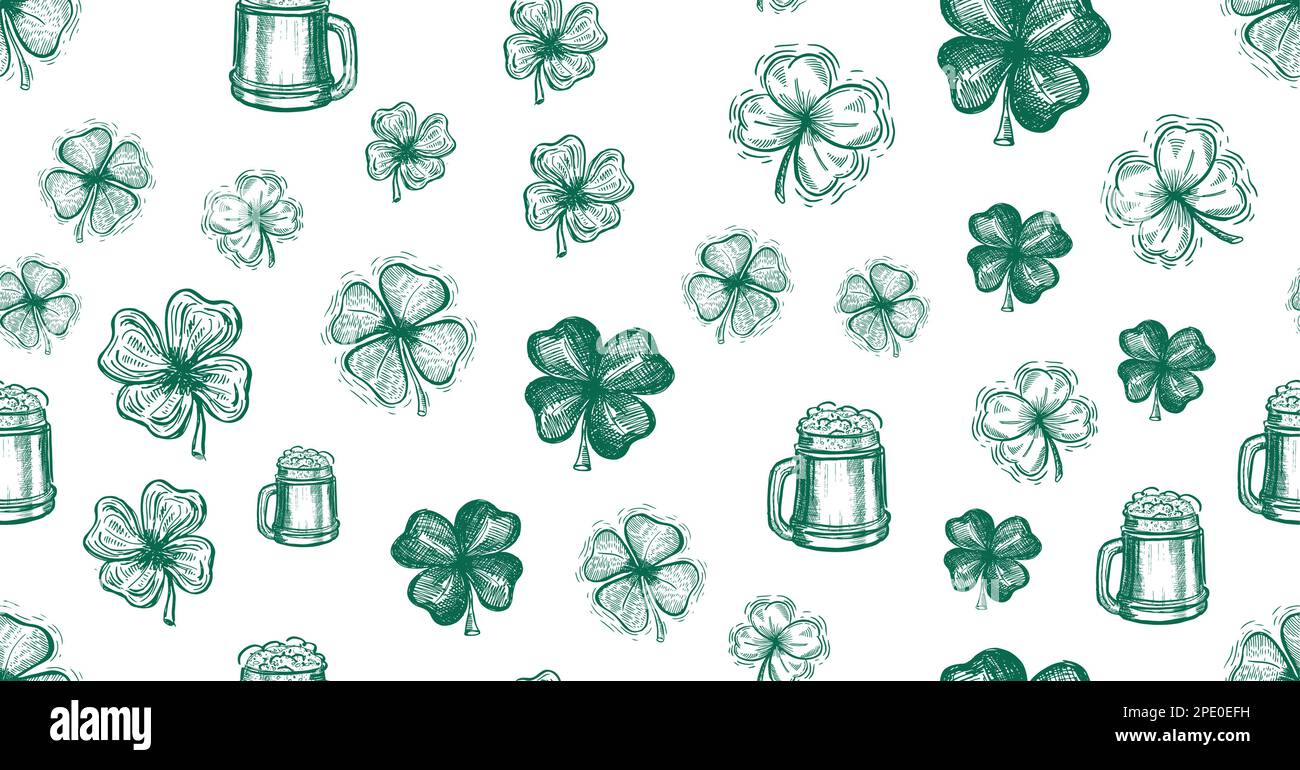 St. Patrick's Day set. Hand drawn illustrations Stock Vector Image ...
