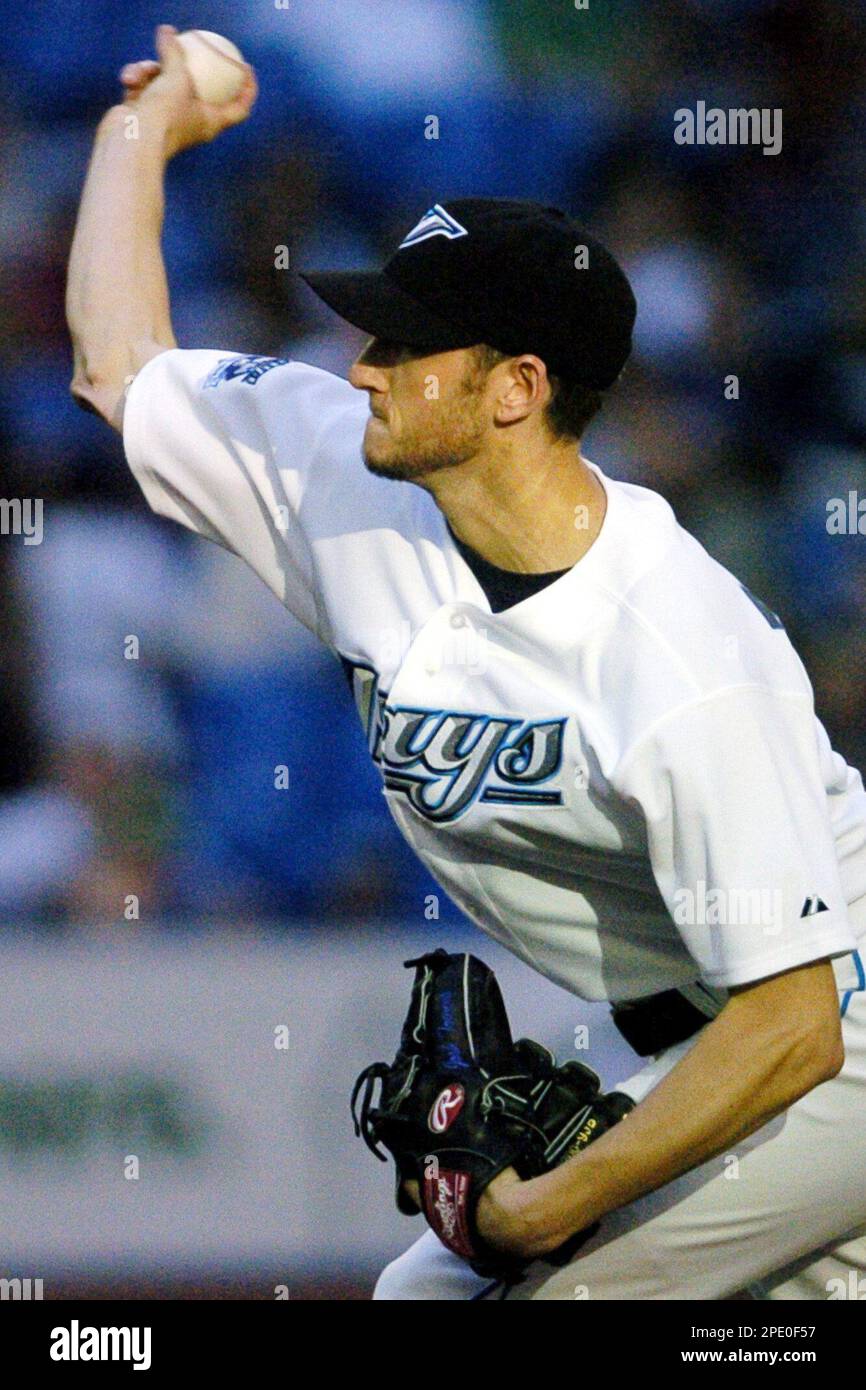 Toronto Blue Jays pitcher Josh Towers delivers a pitch against the Los ...