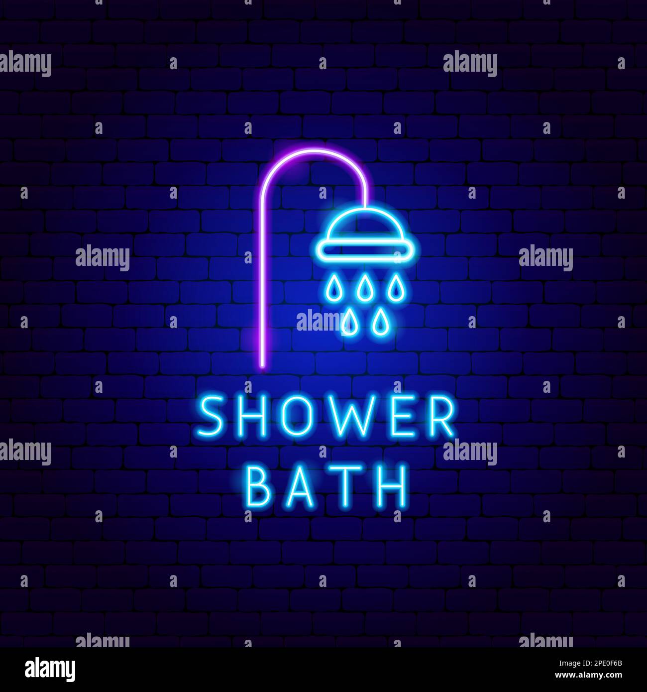 Shower Bath Neon Label Stock Vector Image & Art - Alamy