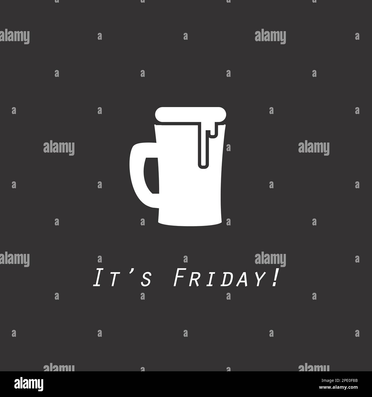 Weekend's Coming Banner - It's Friday Label With Beer Mug Stock Vector ...
