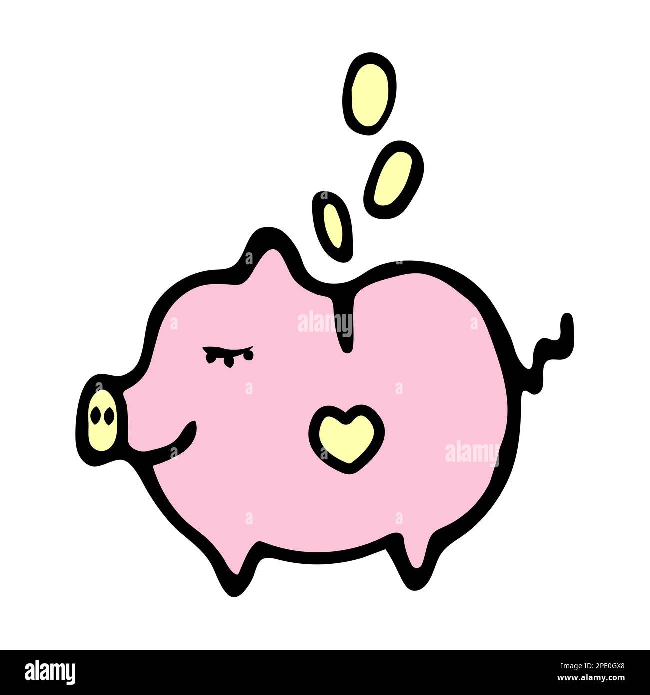 Funny cartoon character piggy bank Stock Vector Images - Alamy