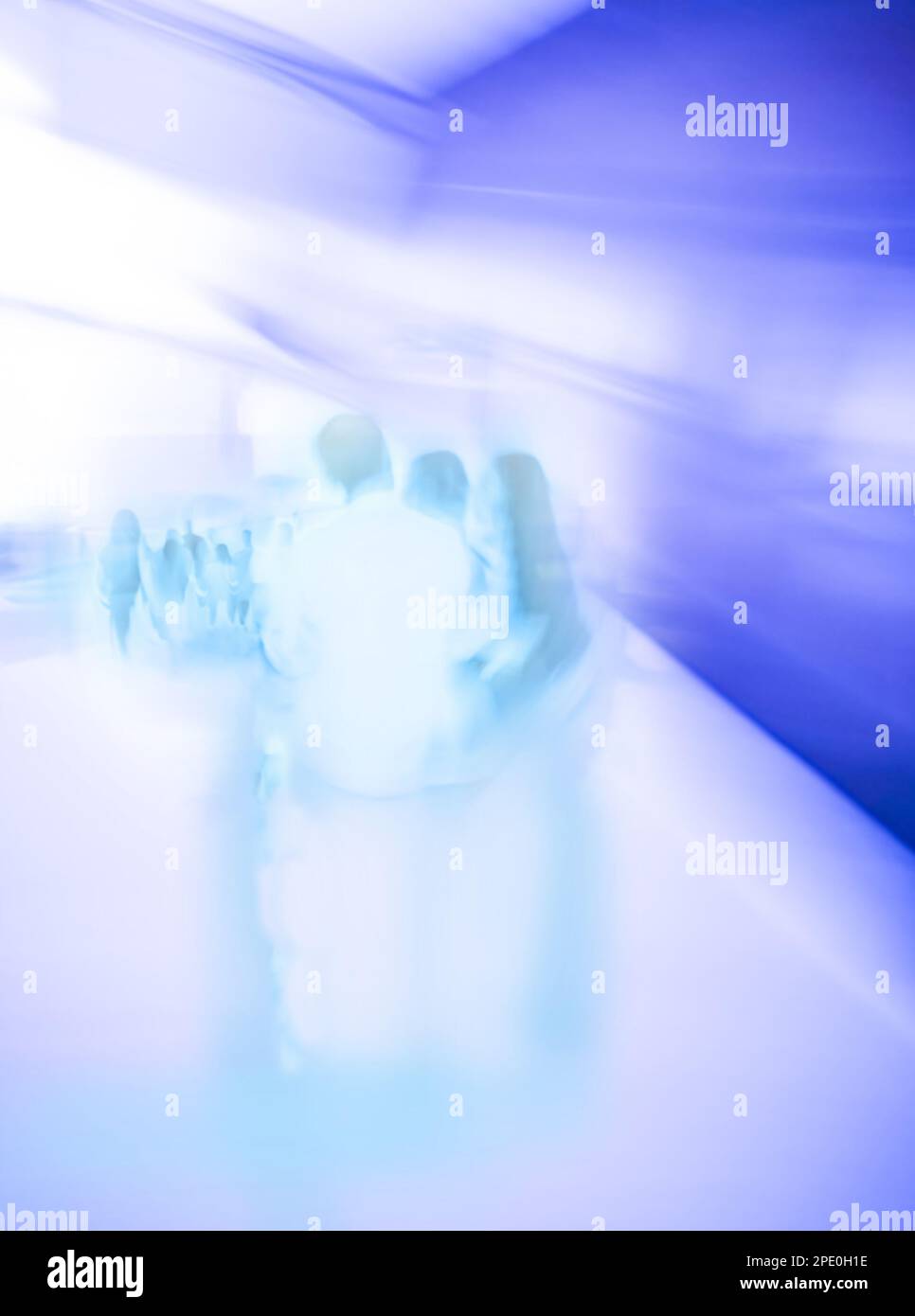 Medical clinic patients and doctors in the hospital interior blurred ...