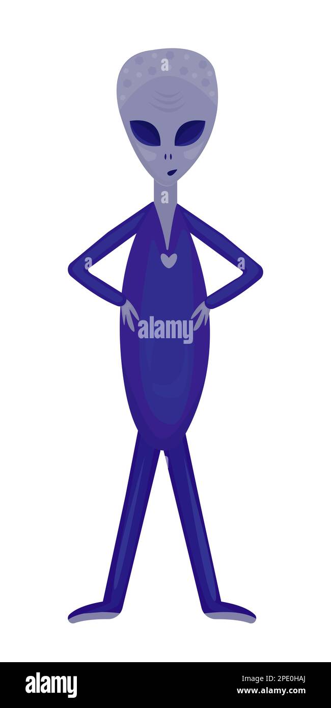 Male alien, illustration in blue and grey colors Stock Vector Image ...