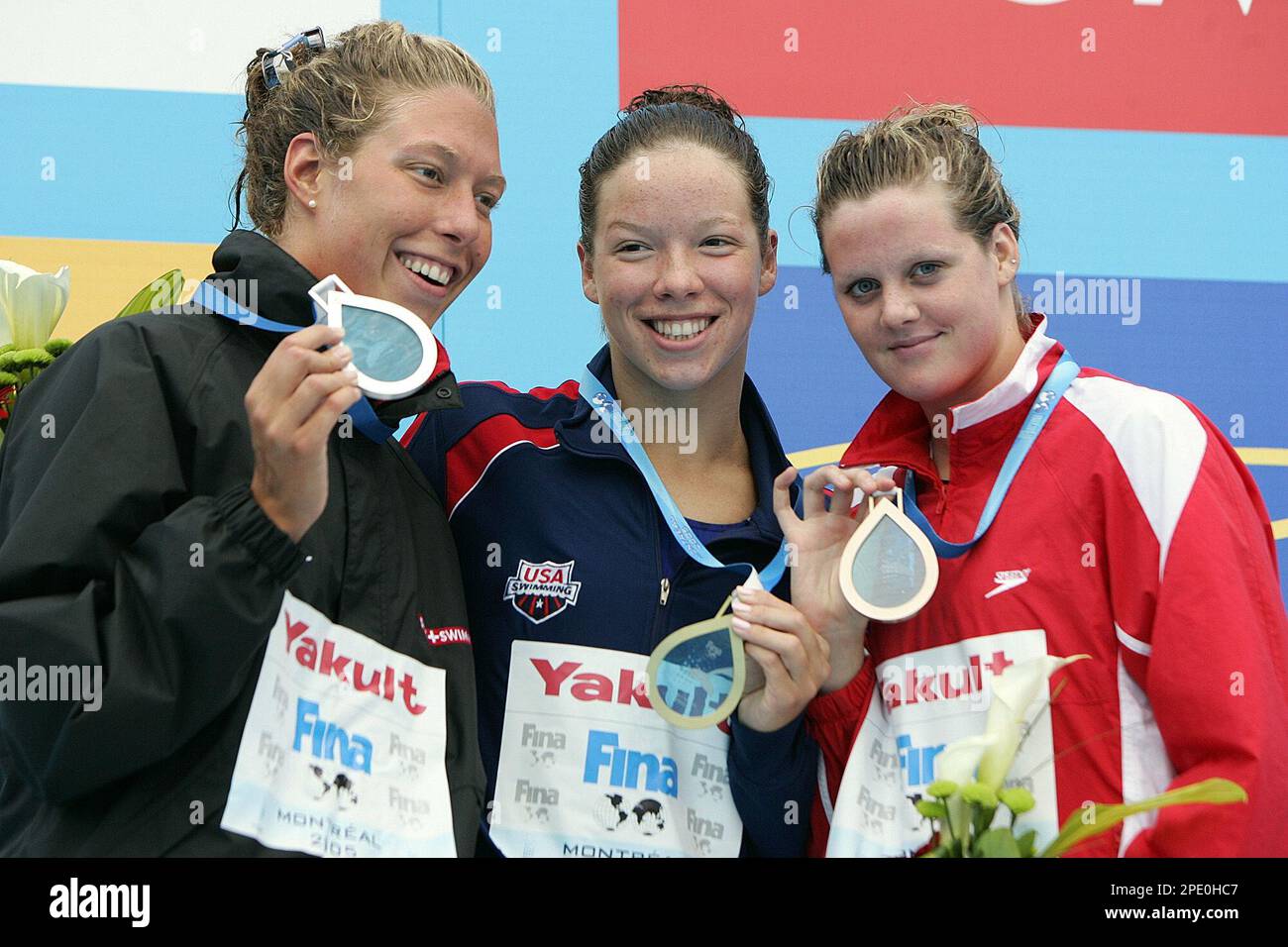 Switzerland's Flavia Rigamonti, left, USA's Kate Ziegler and Canada's ...