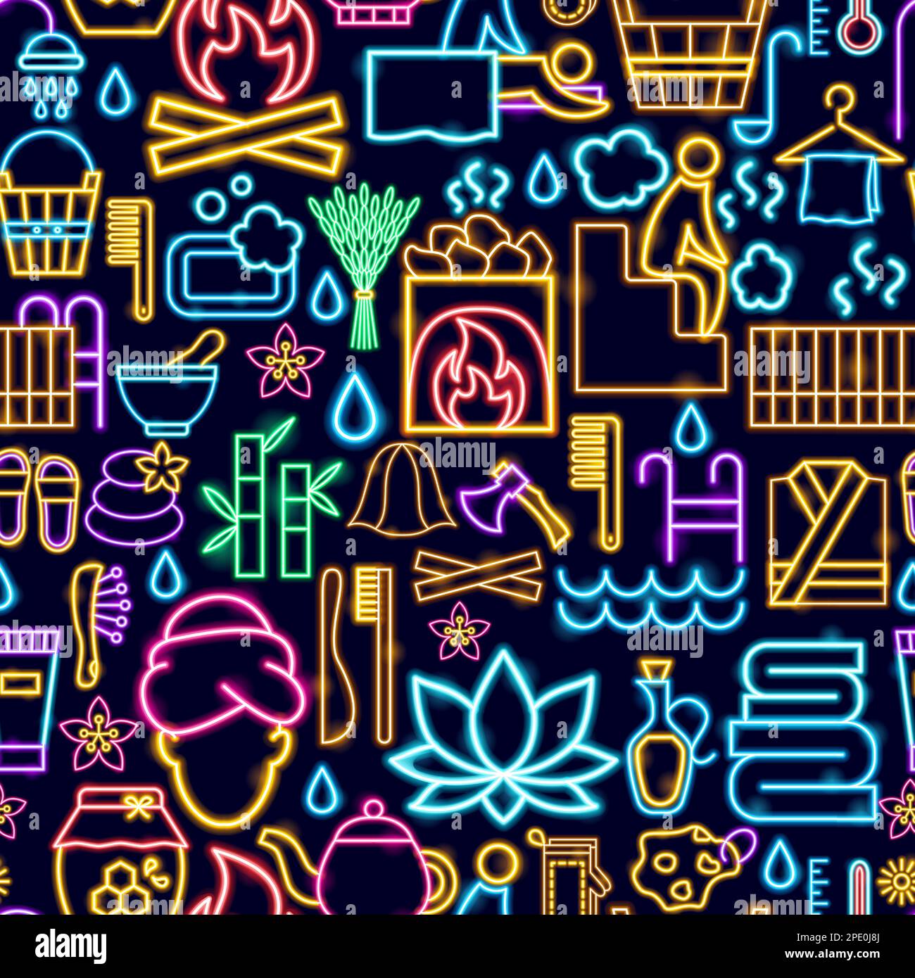 Sauna Bathhouse Seamless Neon Pattern Stock Vector Image & Art - Alamy Sauna Bathhouse Seamless Neon Pattern Stock Vector Image & Art - Alamy