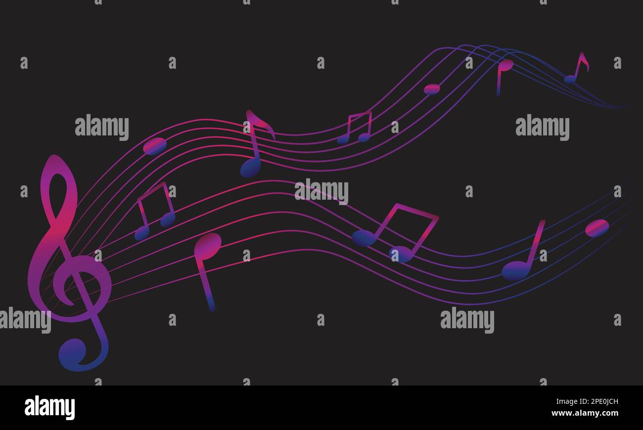 Abstract musical background. Artistic abstract background with rainbow ...