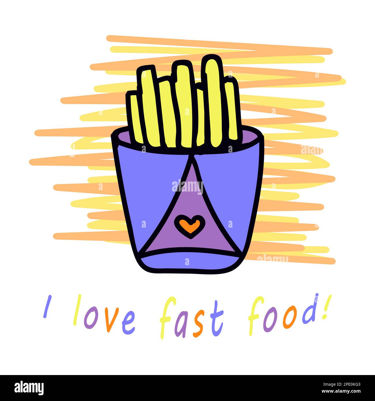 Junk food tasty doodle Cut Out Stock Images & Pictures - Alamy