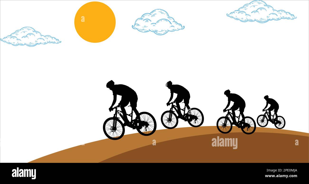 Bike ride in Hill Stock Vector Image & Art - Alamy