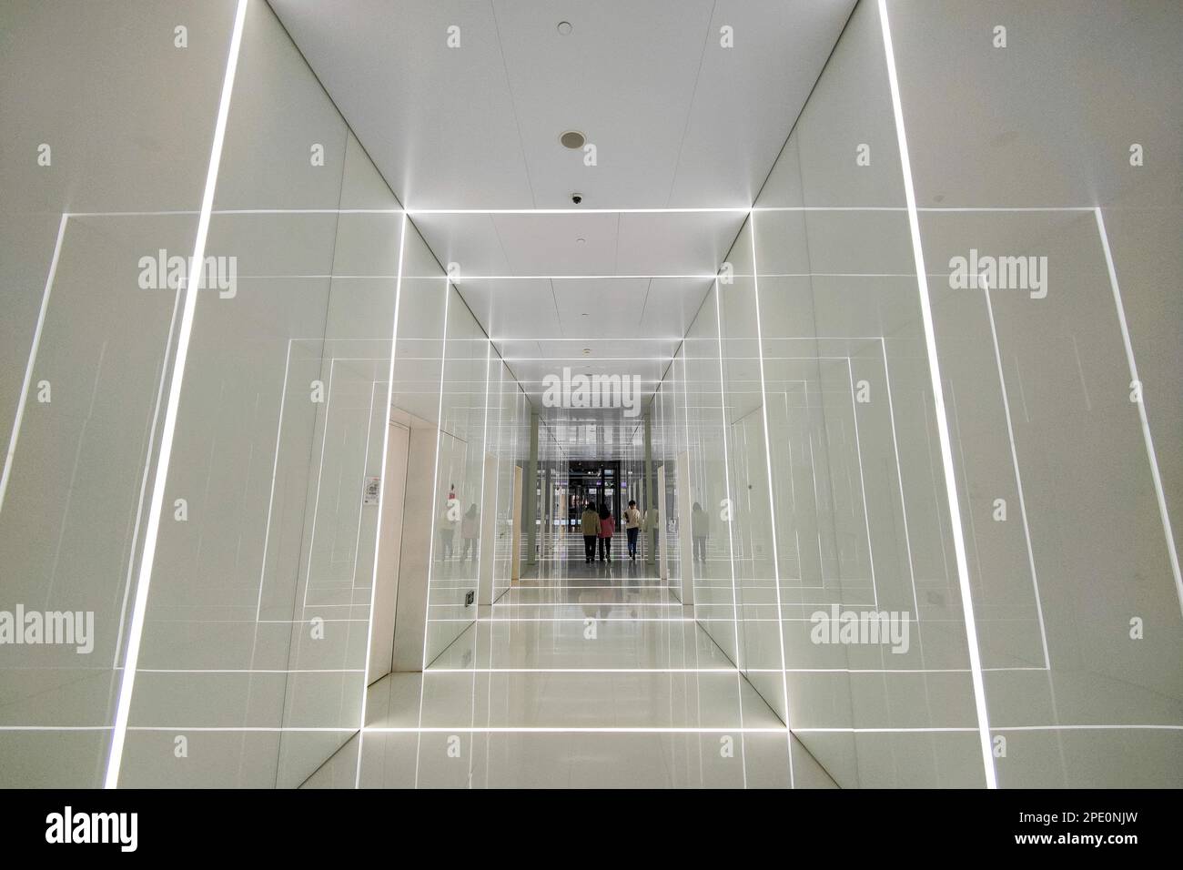 SHANGHAI, CHINA - MARCH 15, 2023 - An elevator hall in an office ...