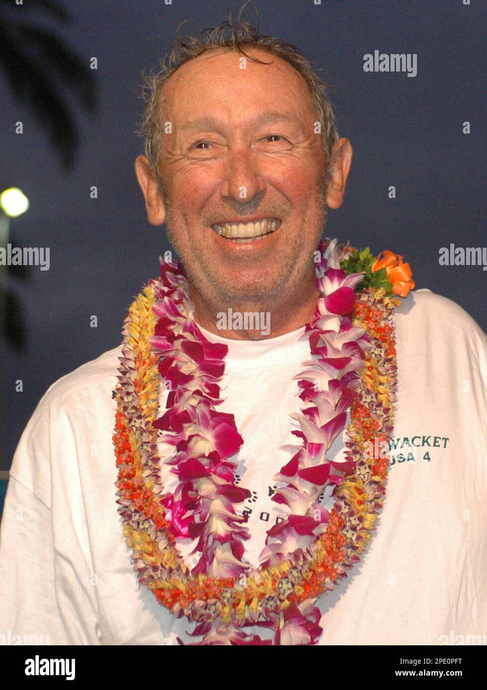 Roy Disney owner of the yacht Pyewacket, smiles after arriving at Aloha ...