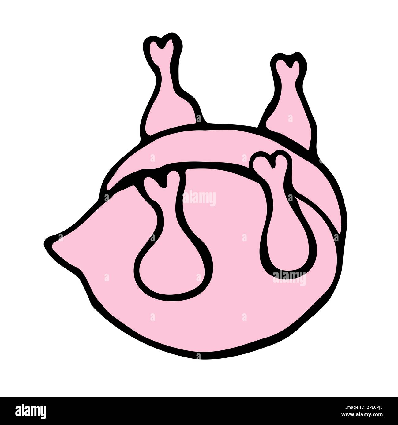 Chicken Carcass Outline Doodle In Pink Color Stock Vector Image And Art Alamy