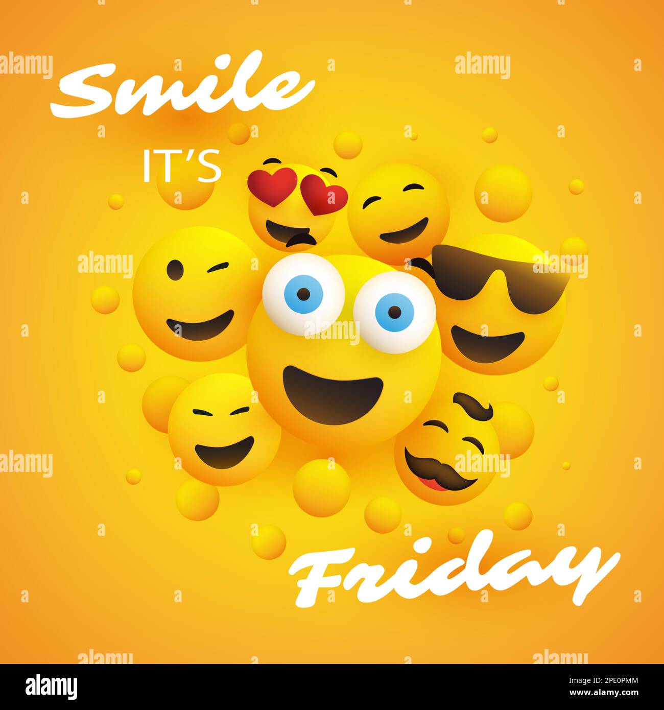 Smile! It's Friday - Banner Design with a Group of Various Kinds of ...