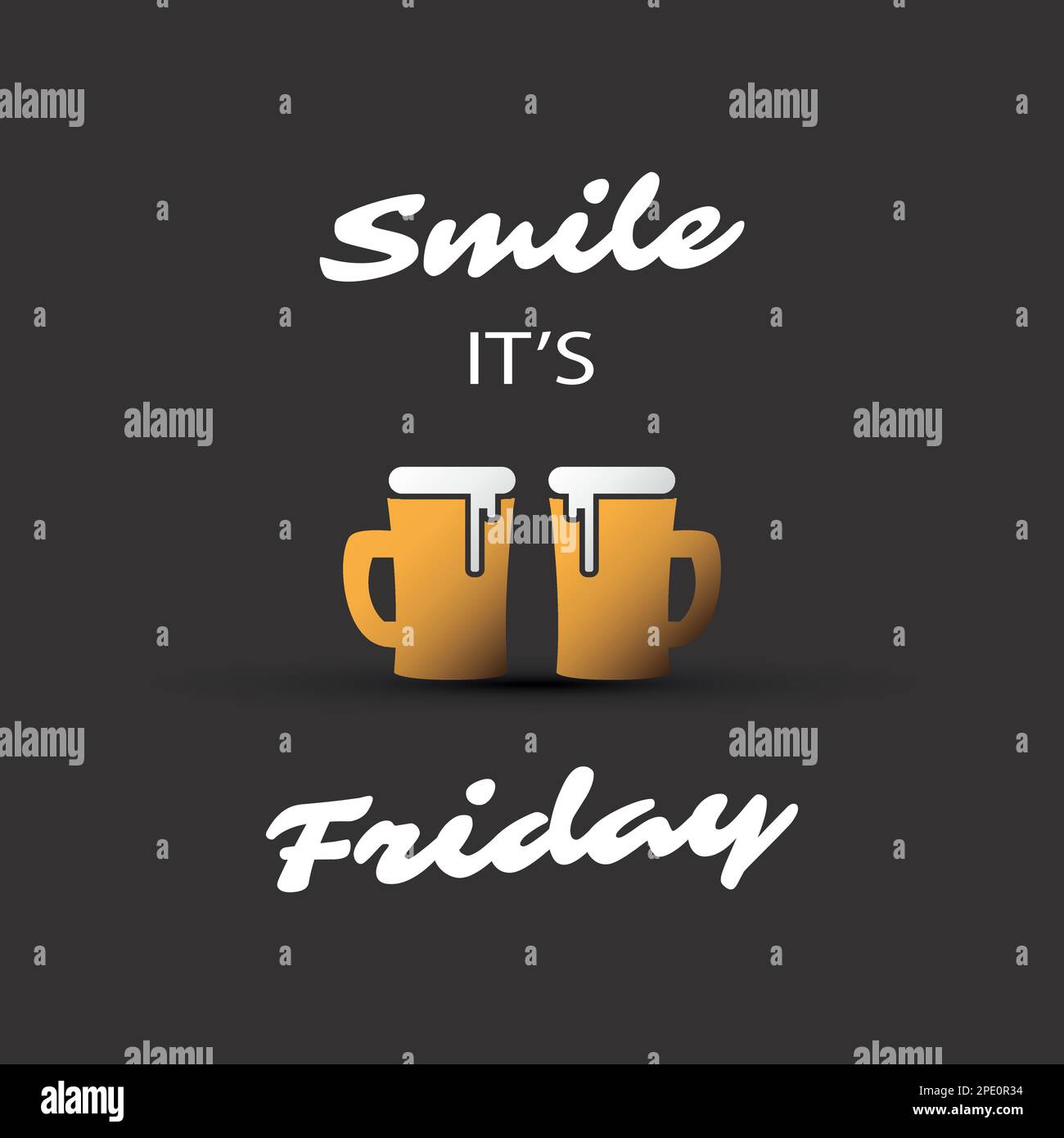 It's Friday - Banner With Beer Mugs Stock Vector Image & Art - Alamy