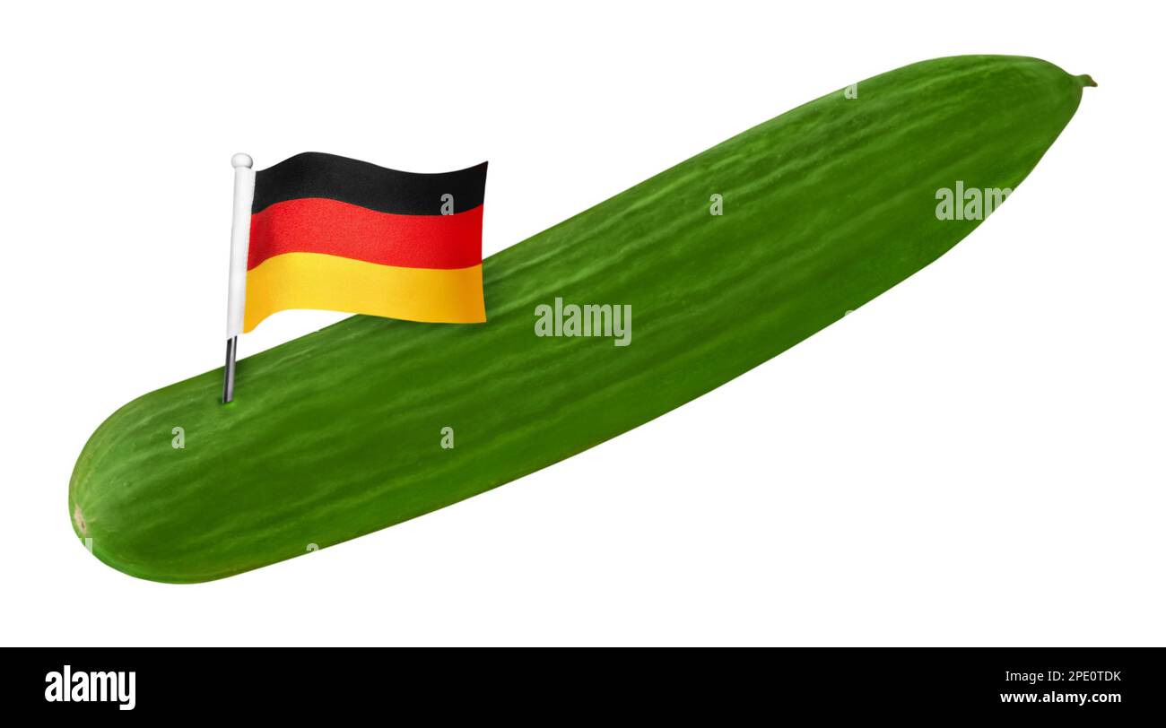 Cucumber and German Flag isolated on white background Stock Photo - Alamy