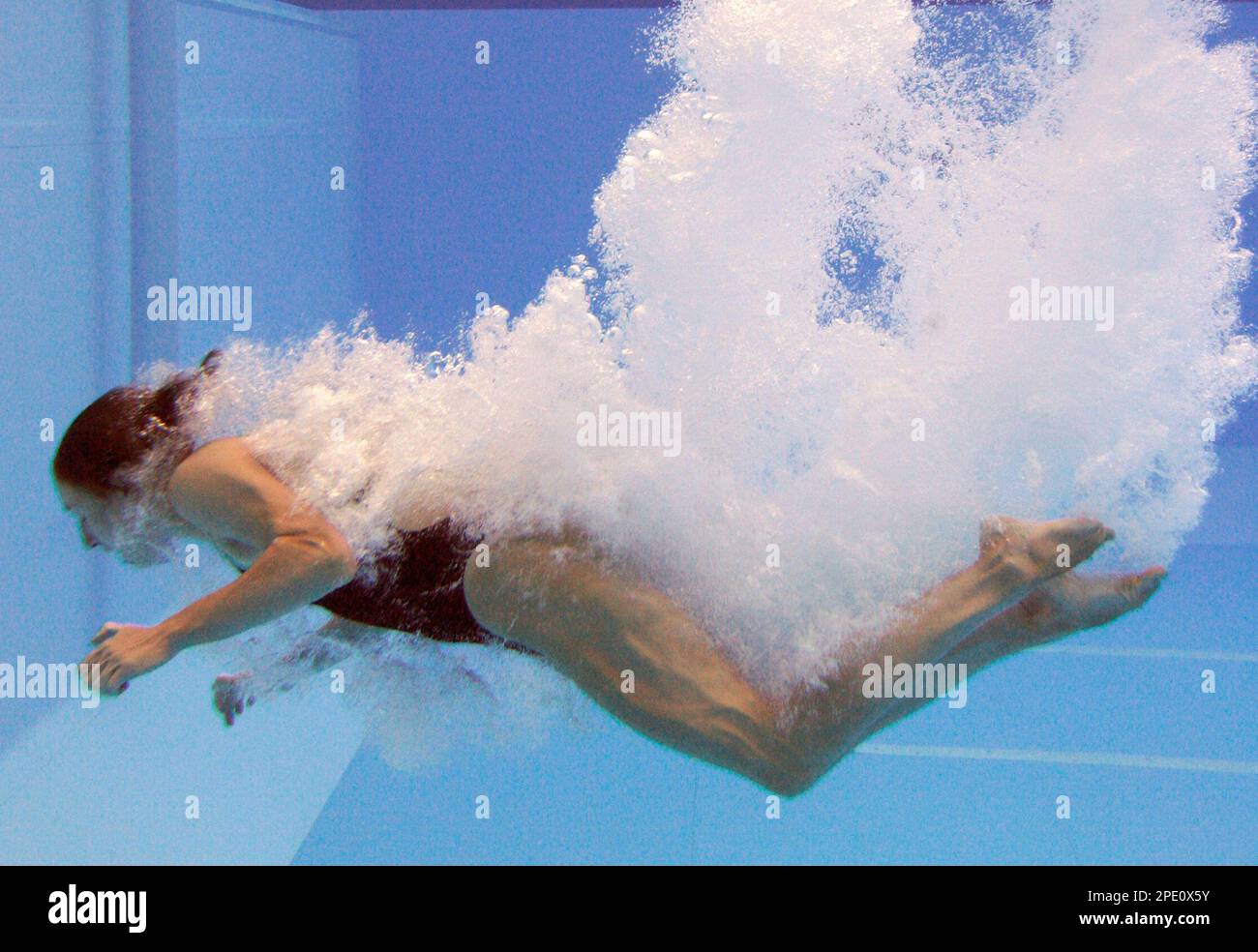 Briony Cole of Australia completes a dive during preliminary women's ...