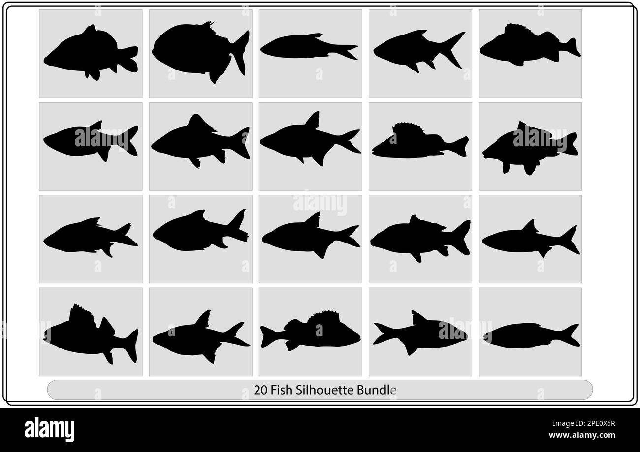 Fishing silhouette set hi-res stock photography and images - Alamy