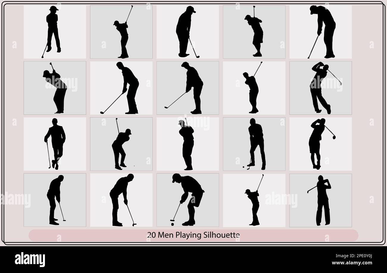 Man playing golf vector bundle hi-res stock photography and images - Alamy