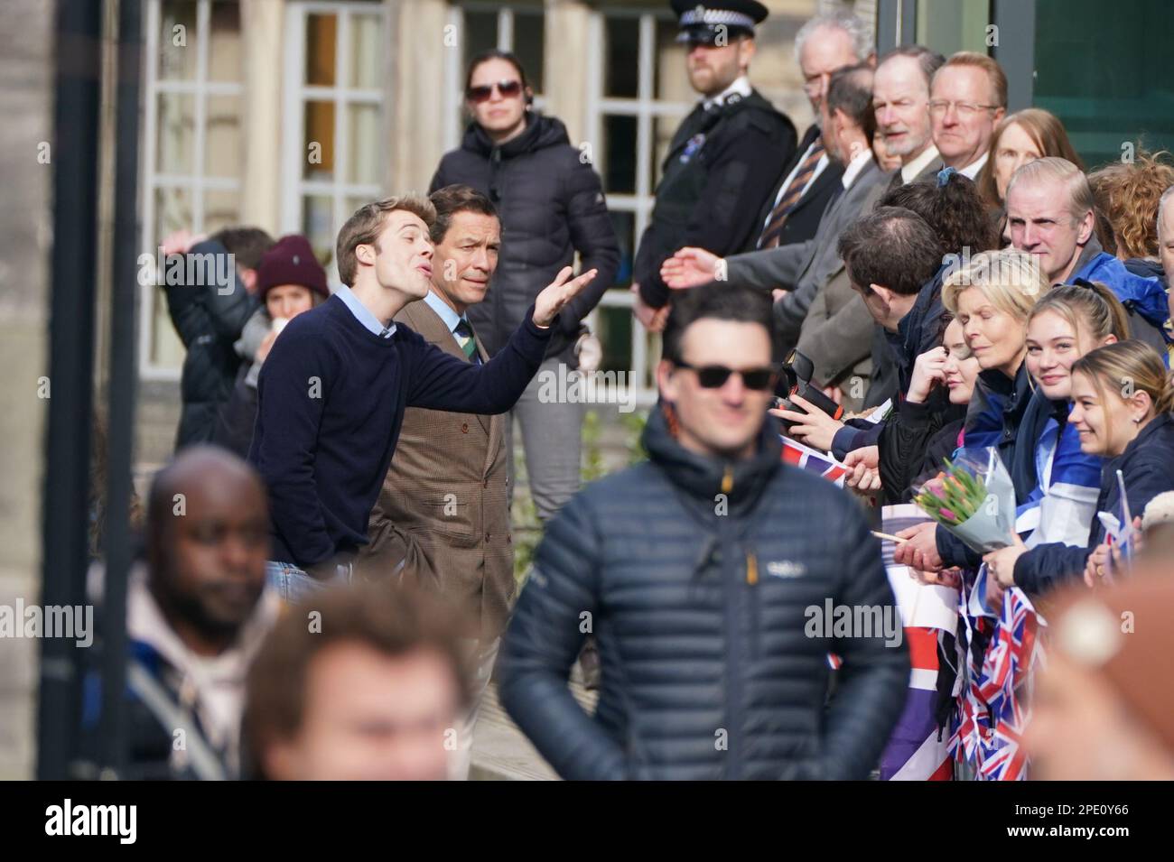 Ed McVey, playing the part of Prince William and Dominic West playing ...