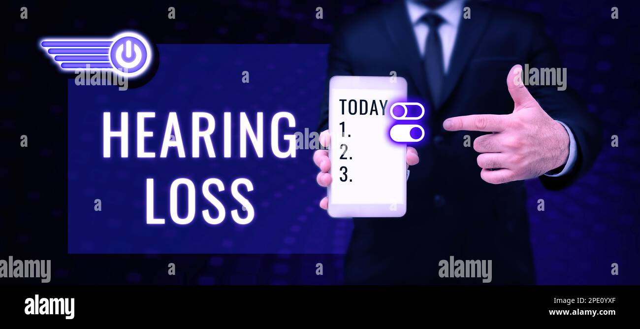 Conceptual display Hearing Loss. Word Written on is partial or total ...