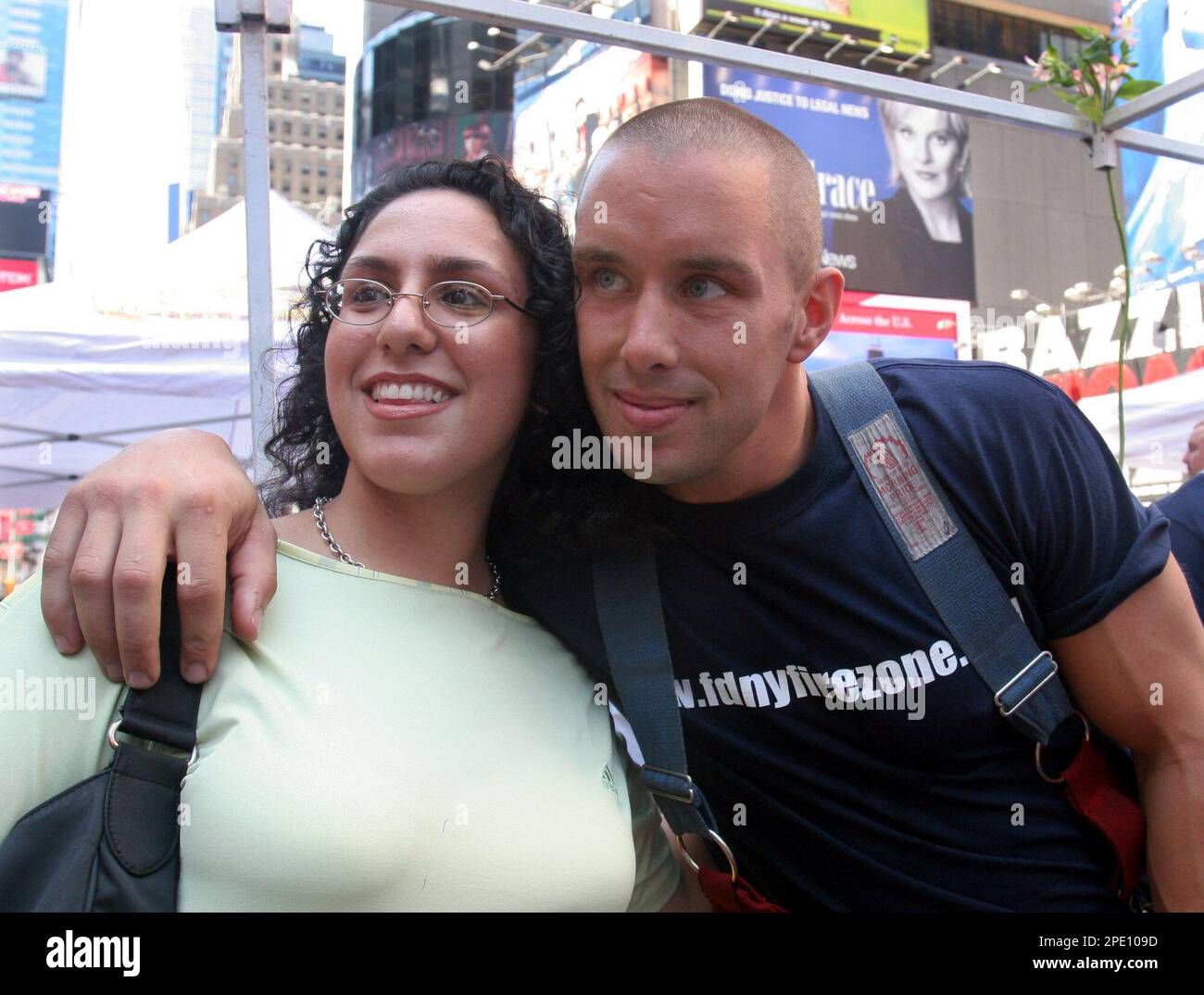 Ortal Lavian, left, of Queens, N.Y., gets a photo taken with ...