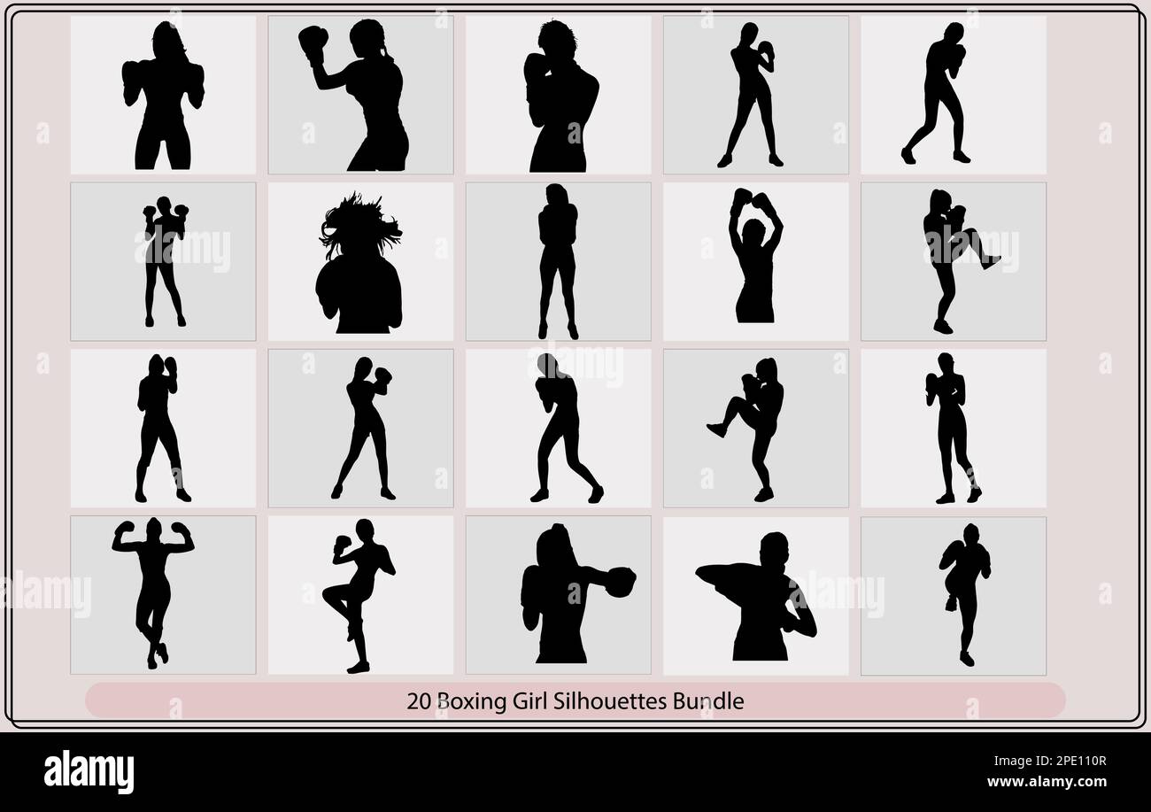 Woman kick boxing Stock Vector Images - Alamy