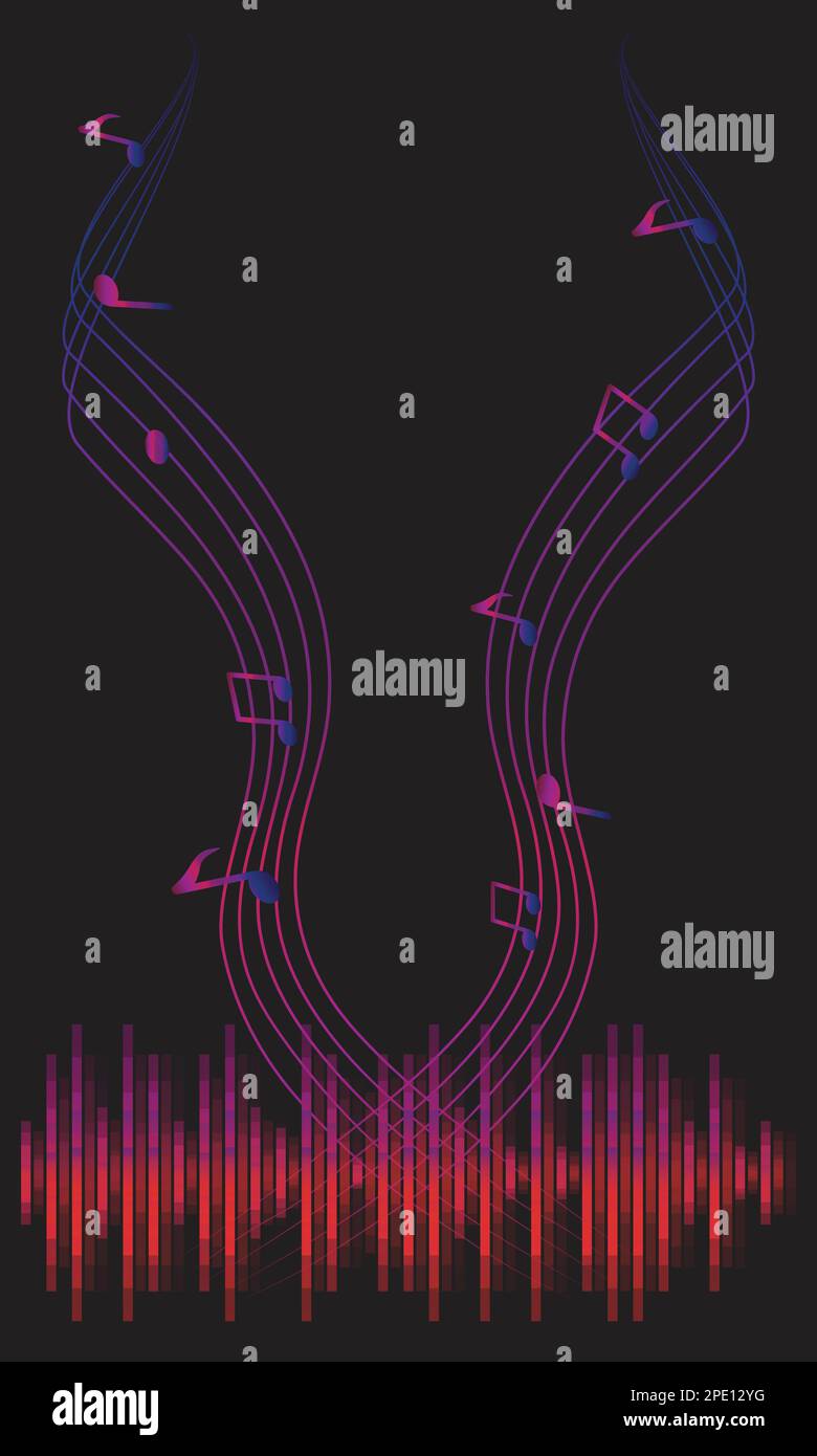 Abstract musical background. Artistic abstract background with digital ...