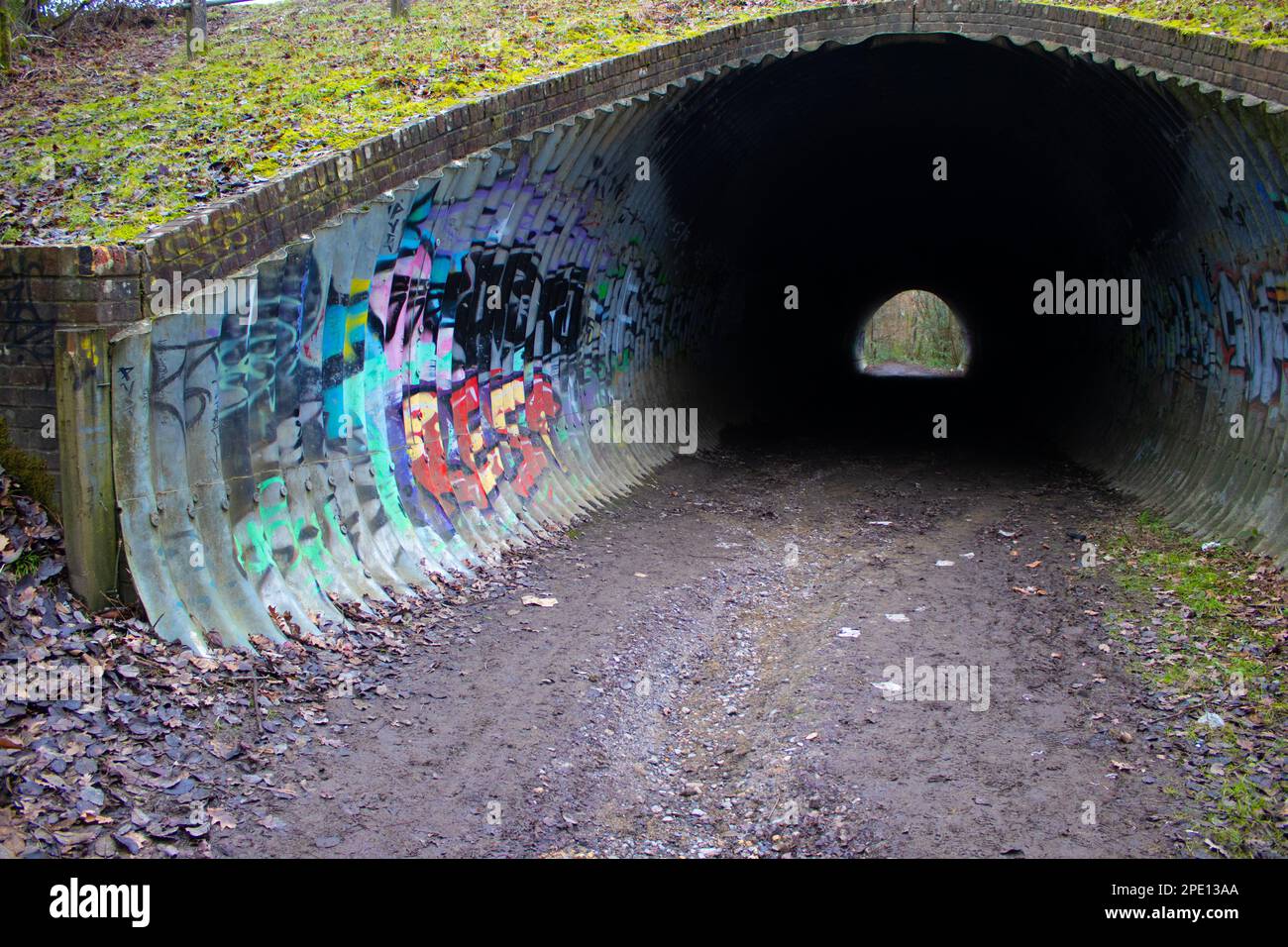 Graffiti on a rural underpass Stock Photo - Alamy