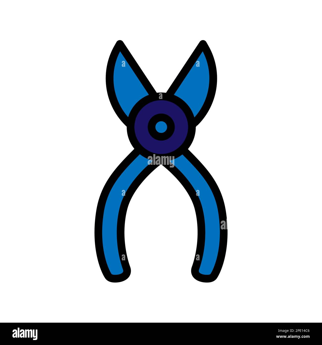 Wire cutters line icon isolated on white background. Black flat thin ...