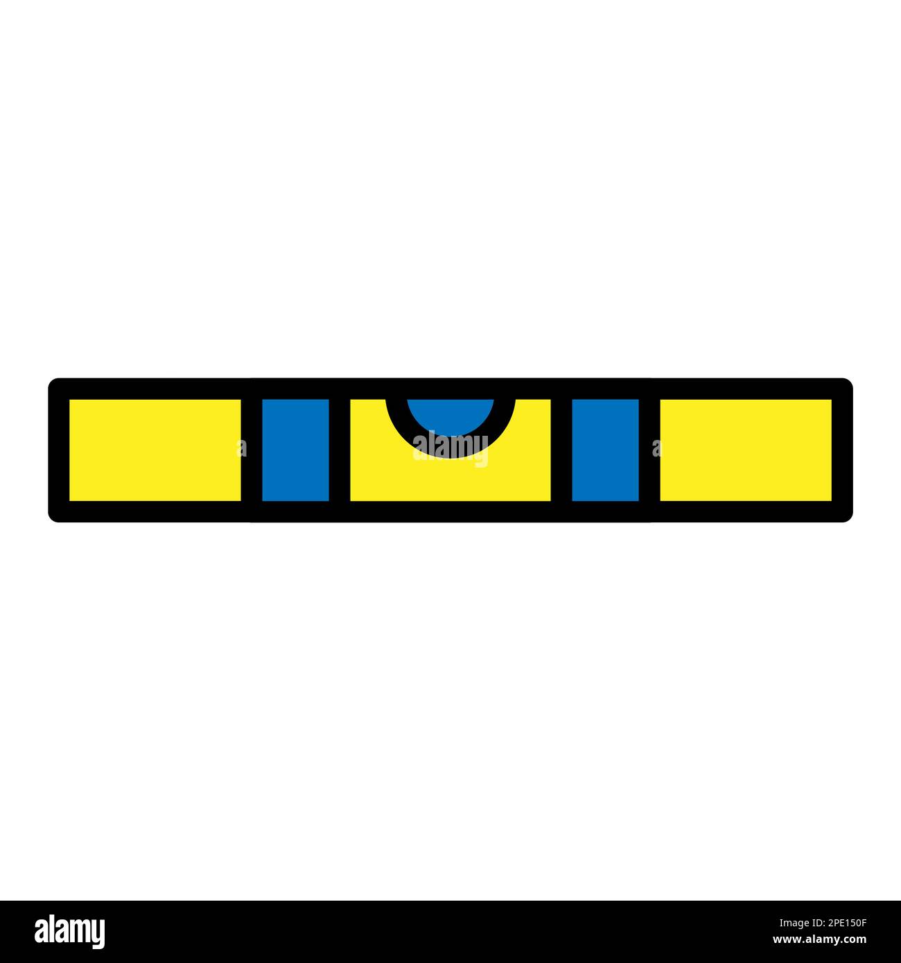 Building level line icon isolated on white background. Black flat thin ...