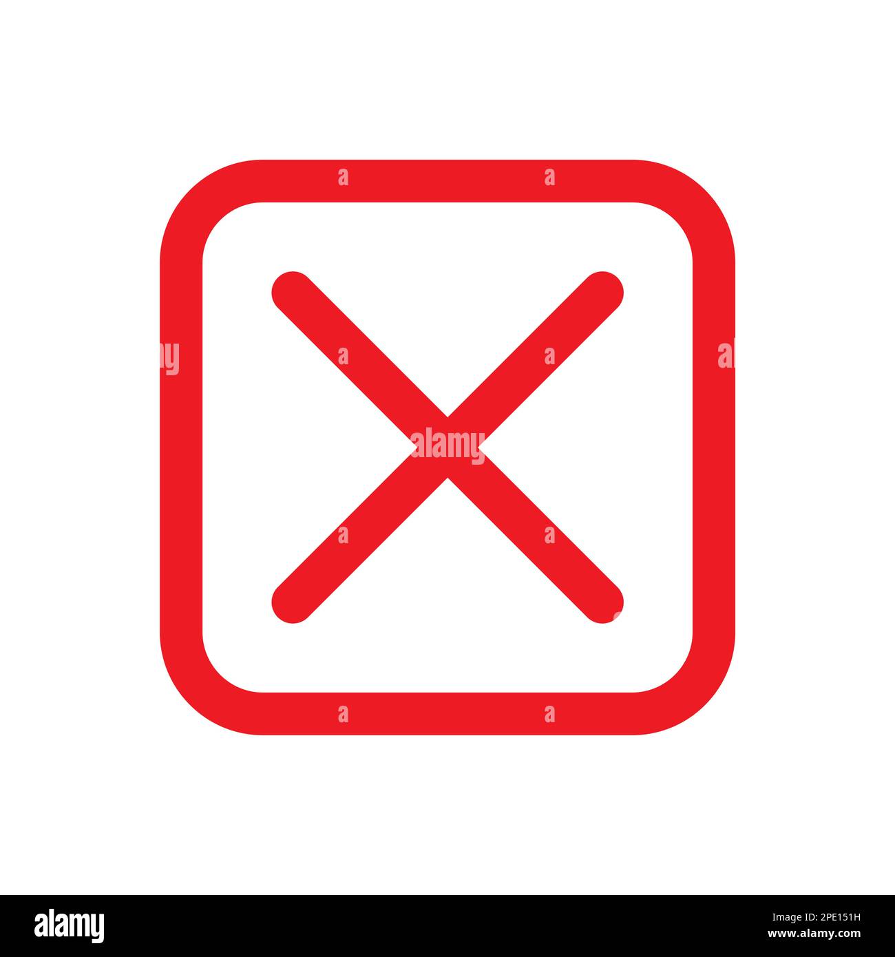 Cancel box line icon isolated on white background. Black flat thin icon ...