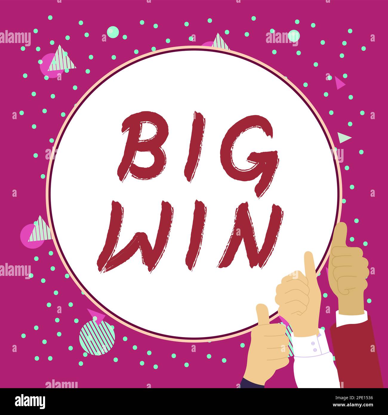 Conceptual caption Big Win. Business showcase having won an important ...