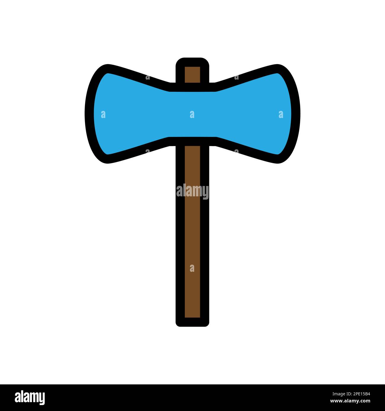 Axe line icon isolated on white background. Black flat thin icon on modern outline style. Linear ...