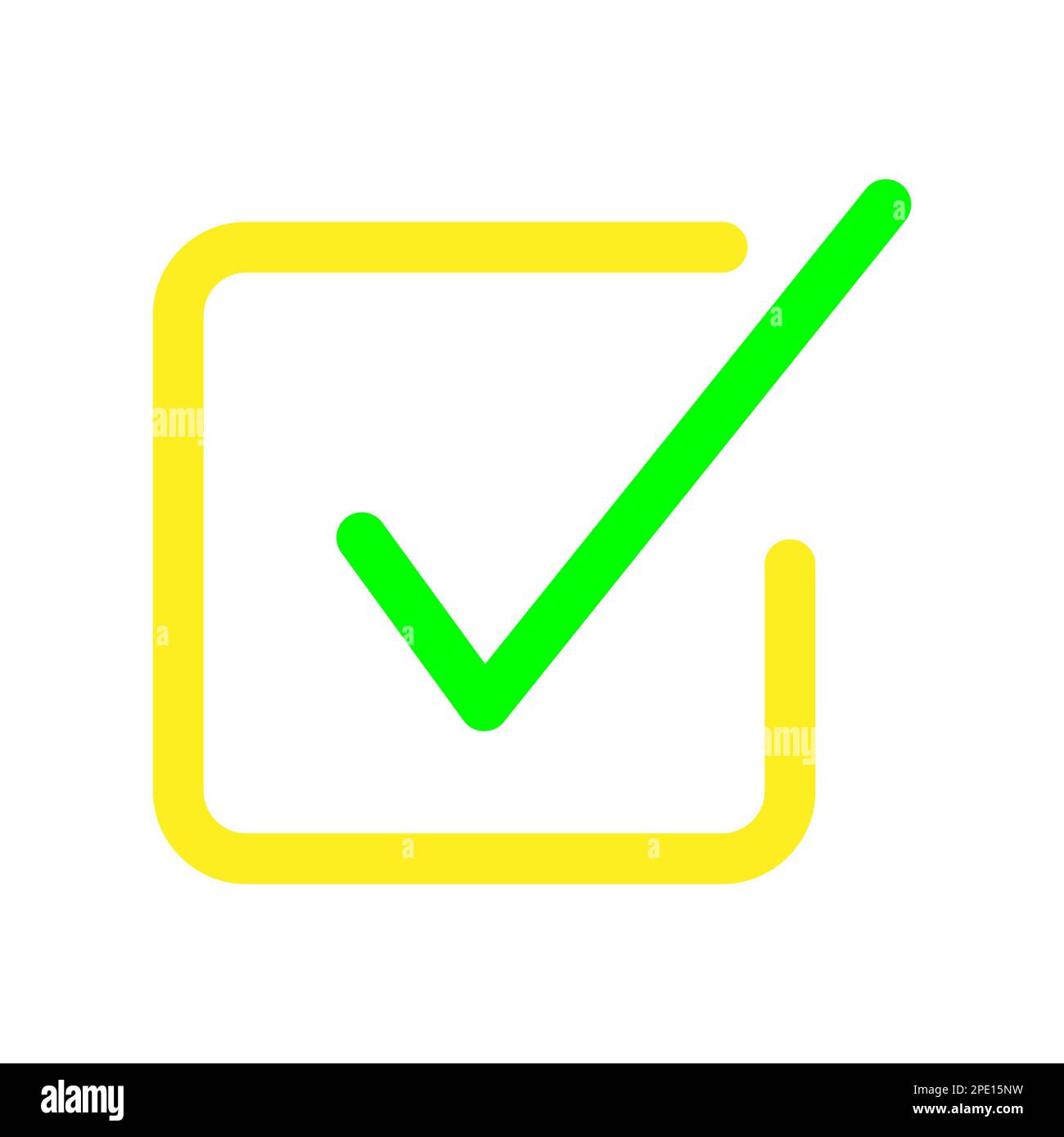 Check mark line icon isolated on white background. Black flat thin icon ...