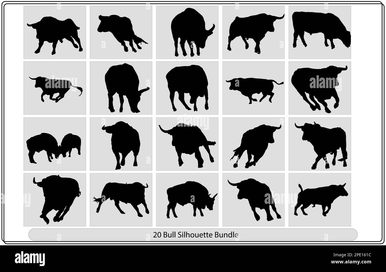 Bull logo designs set hi-res stock photography and images - Alamy