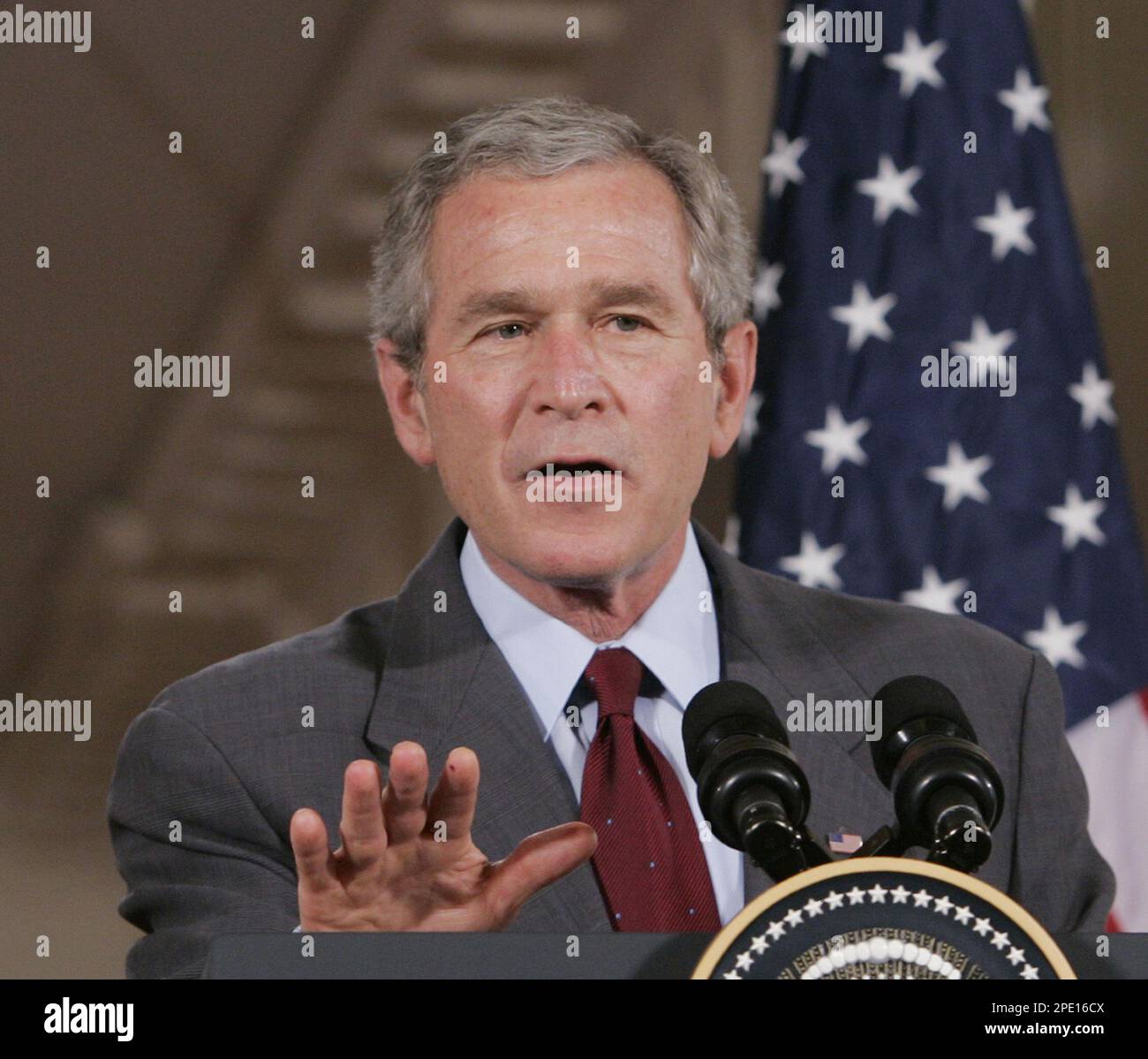 President Bush speaks during a joint news conference with Australia's ...