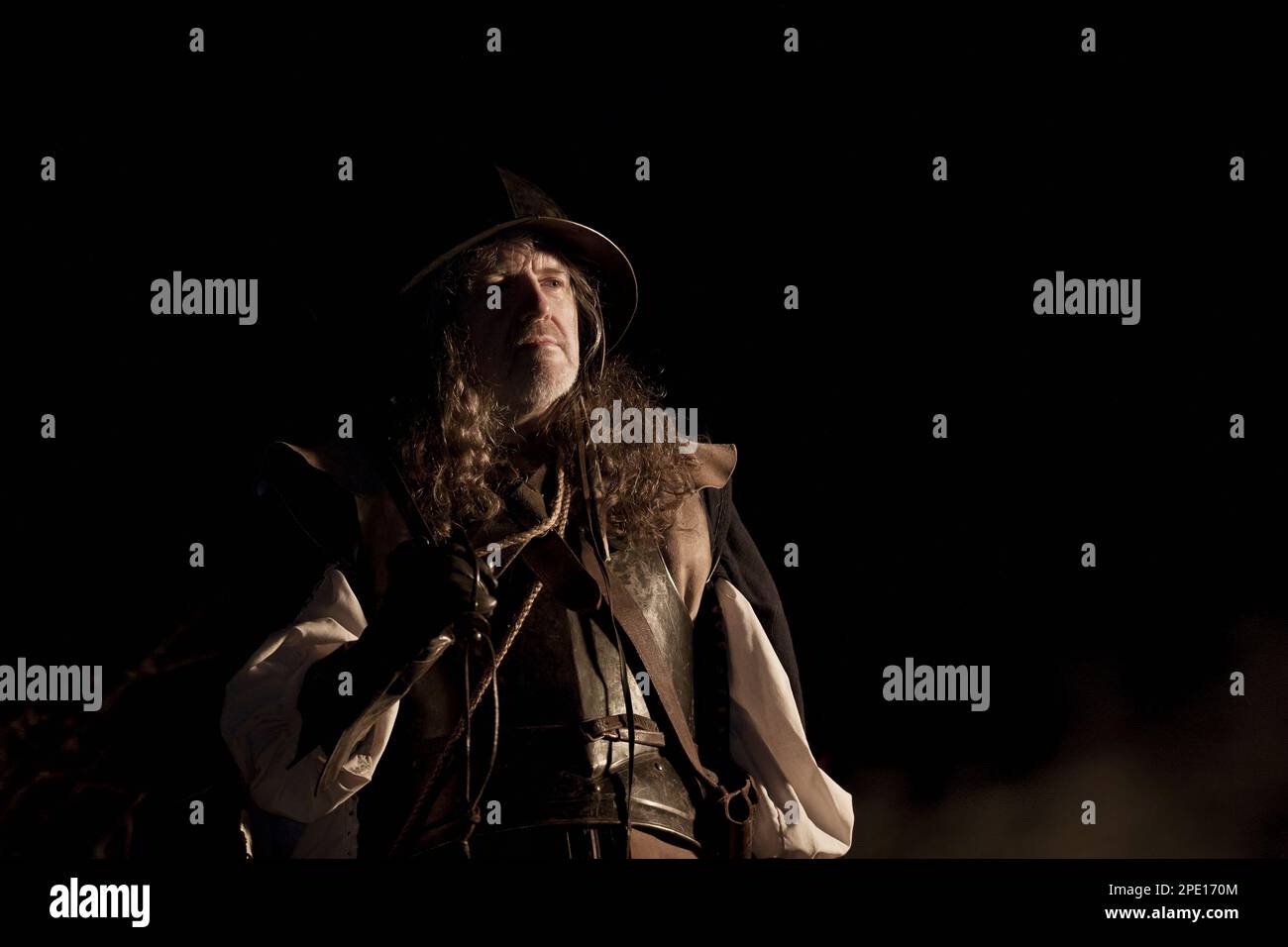 Conceptual portrait of English Civil War infantryman awaiting orders in ...
